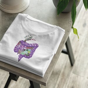 Floral Intestine Art: Watercolor Anatomy Print, Gastroenterologist Gift ...