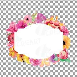 Floral Frames Watercolor Clip Art Collection, Borders, Sweet Digital ...