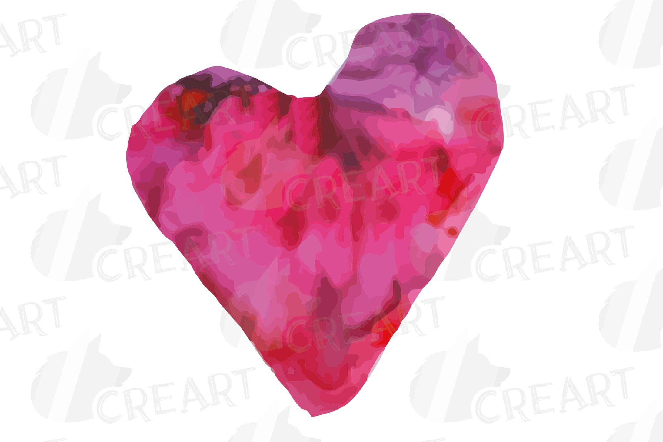 Watercolor Little Hearts Clip Art Colorful Valentine 2 - Etsy