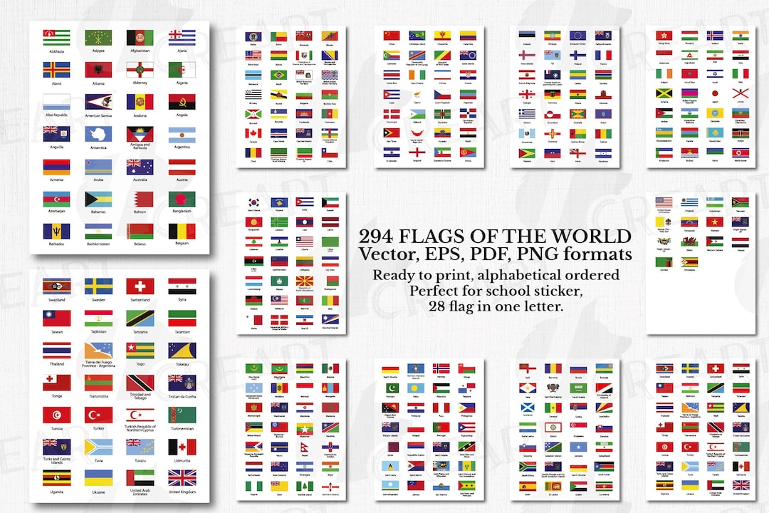 Flags Collection of the World Ready to Printable Clip Art. 294 ...