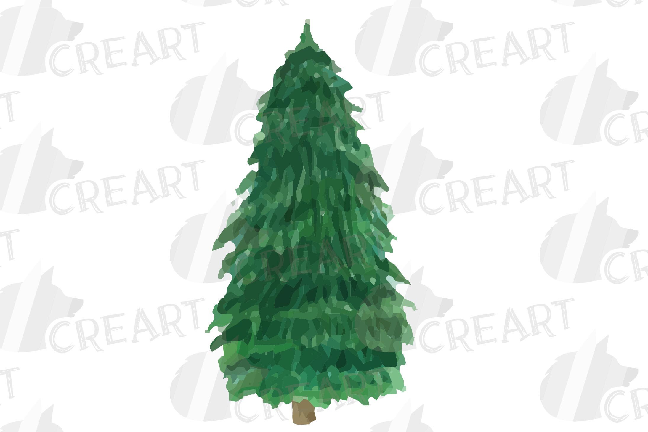 Watercolor Christmas trees clip art. Evergreen pine trees home | Etsy