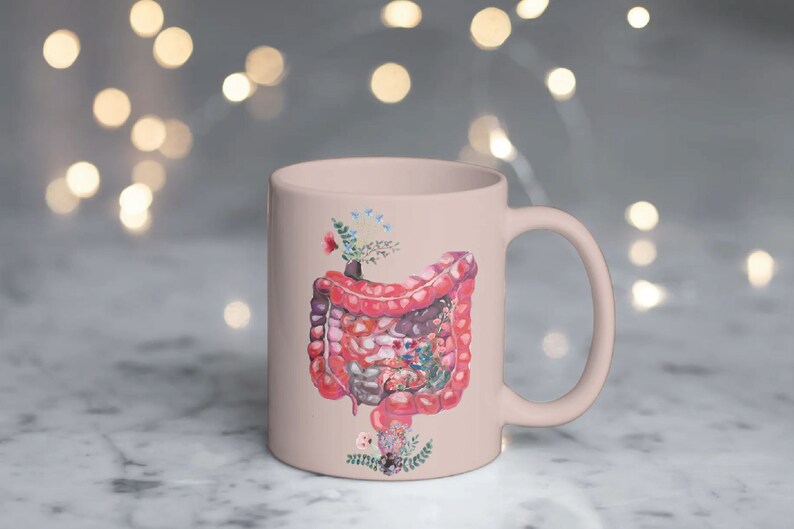 Watercolor Intestines Floral Anatomical Design. Human Red | Etsy