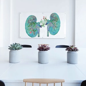 Floral Anatomical Kidneys Decor Design. Floral Human Kidney Clip Art ...