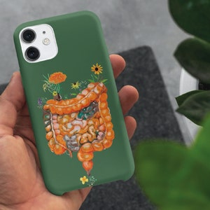 Prairie Flowers Anatomical Intestines Design. Watercolor Floral Human ...