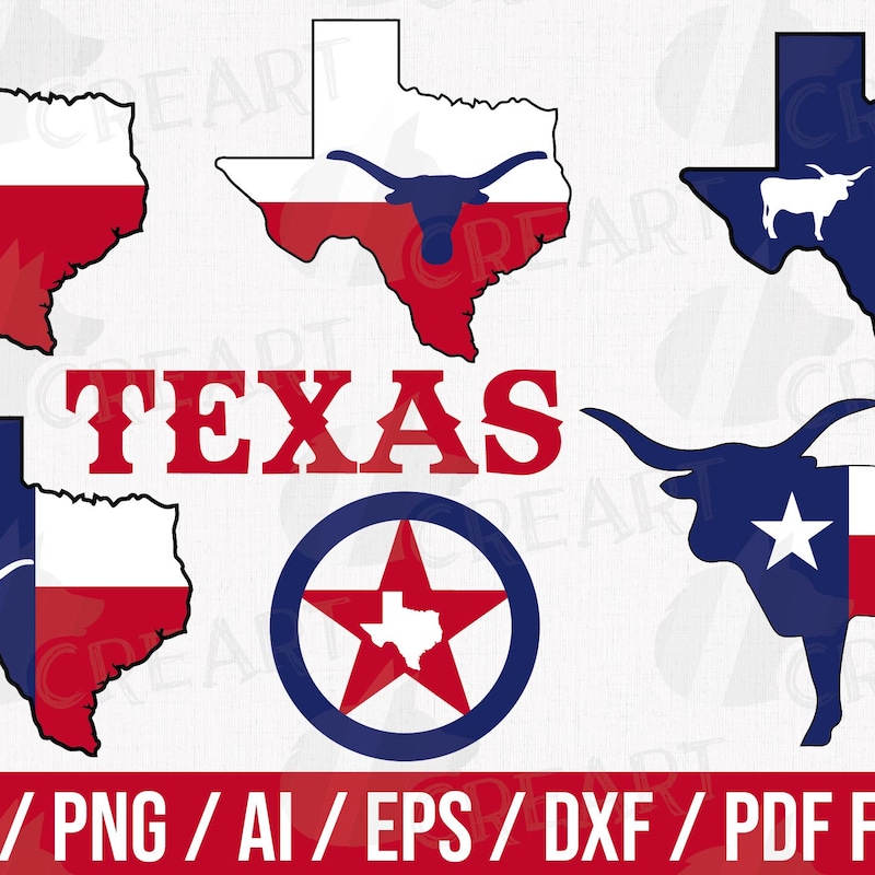 Texas Map Clipart - Etsy