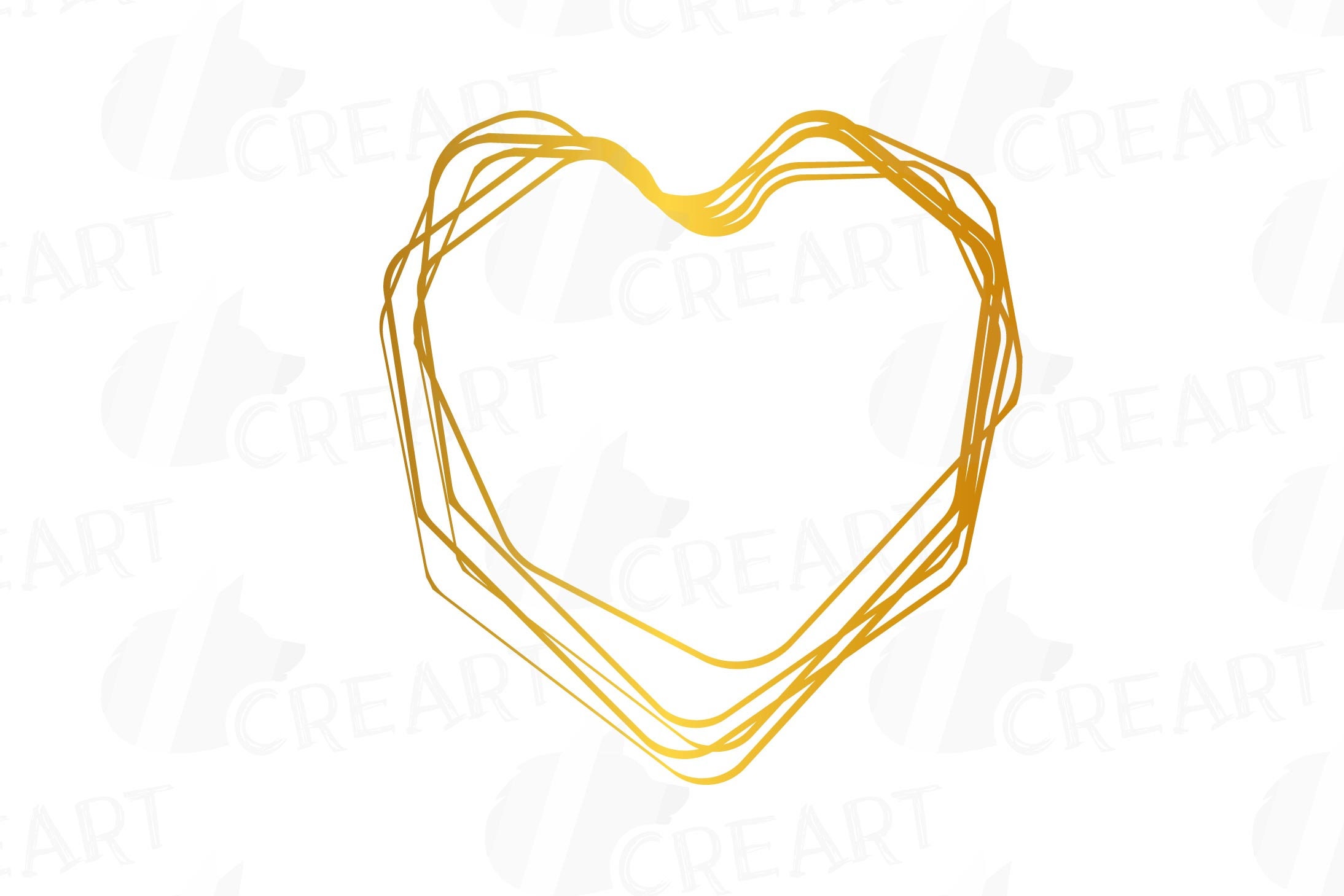 Golden wire frames lineal frames clip art wedding | Etsy