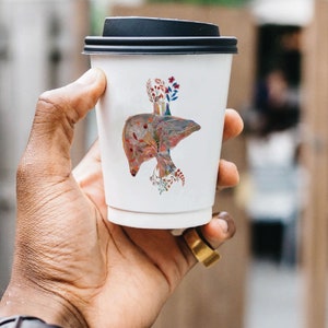 Autumn Blooming Liver Decor Design. Floral Human Liver Gift Art ...