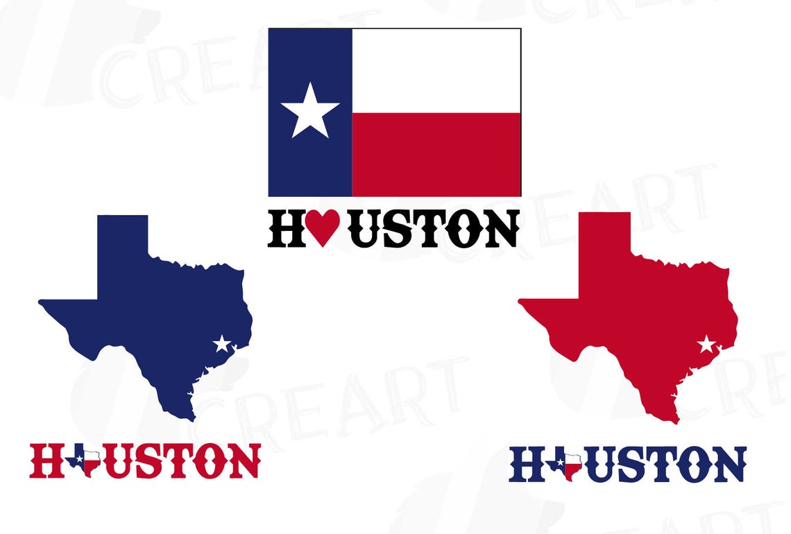 Houston Clip Art Pack Including Texas Map AI Eps Svg Png - Etsy