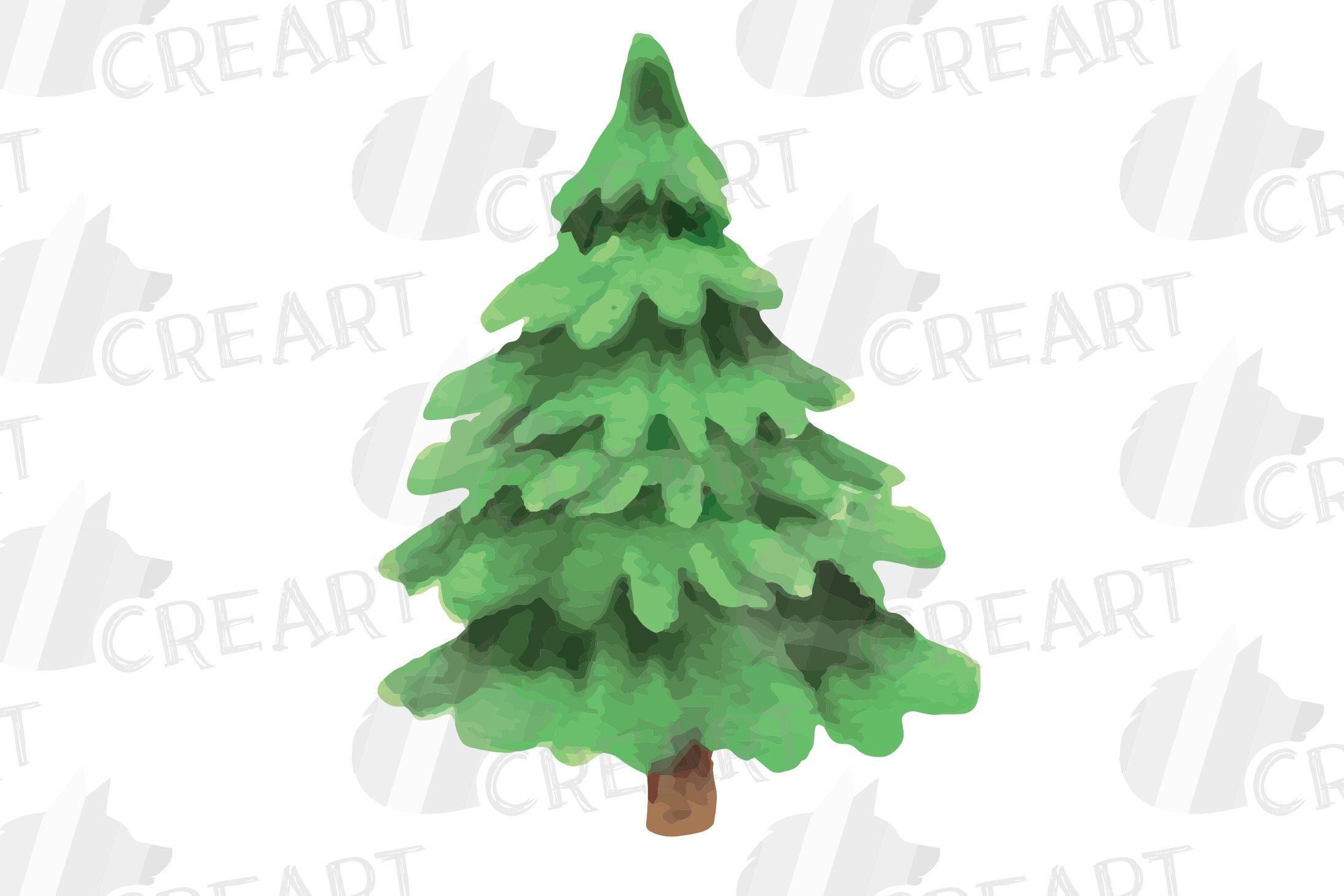 Watercolor Christmas trees clip art. Evergreen pine trees home | Etsy