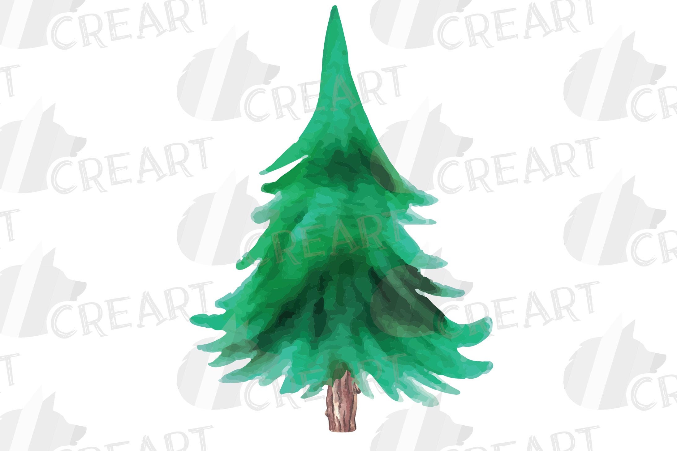 Watercolor Christmas trees clip art. Evergreen pine trees home | Etsy