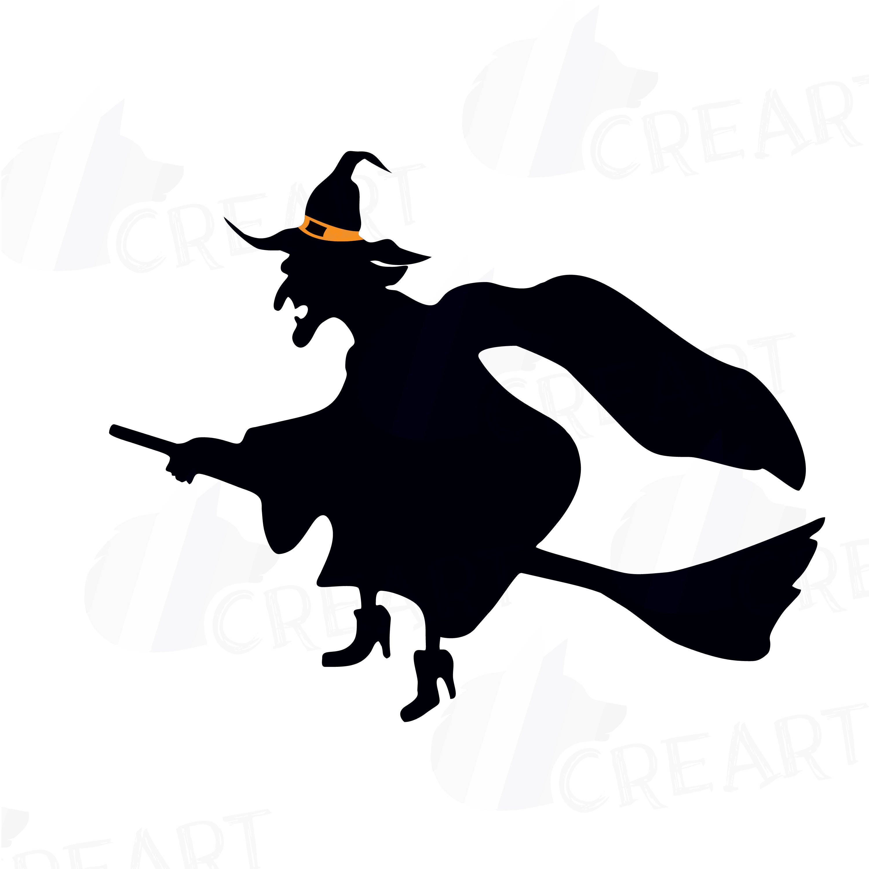 Halloween Clipart Pack Witch Clip Art Bats and Spyders - Etsy