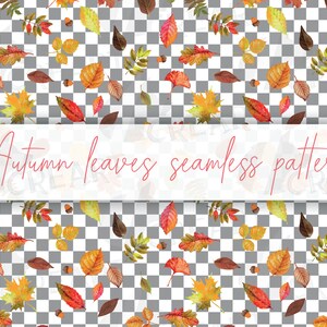 Watercolor Fall Leaves Printable Digital Paper. Colorful Autumn Leafs ...