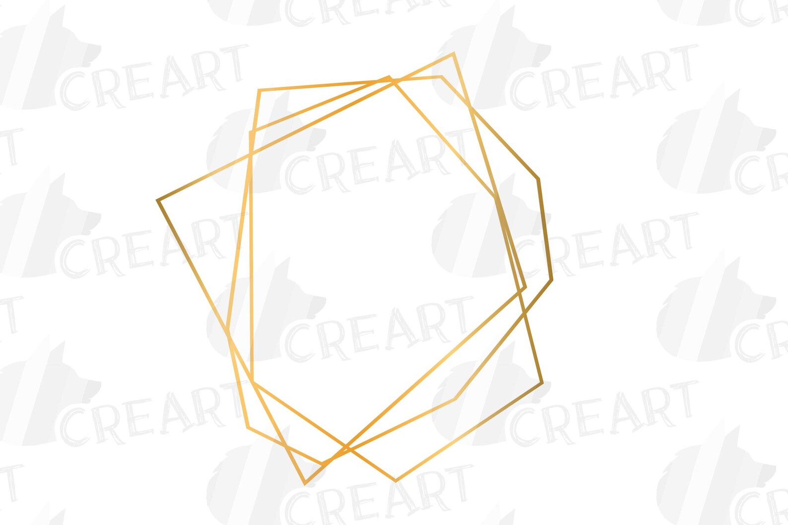 Golden Geometric Frames Clip Art. Wedding Geo Borders - Etsy