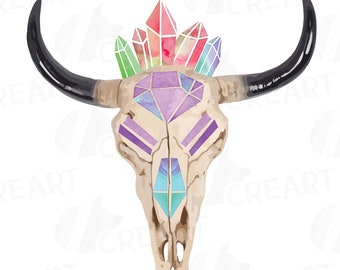 Crystal Bull Skull - Etsy
