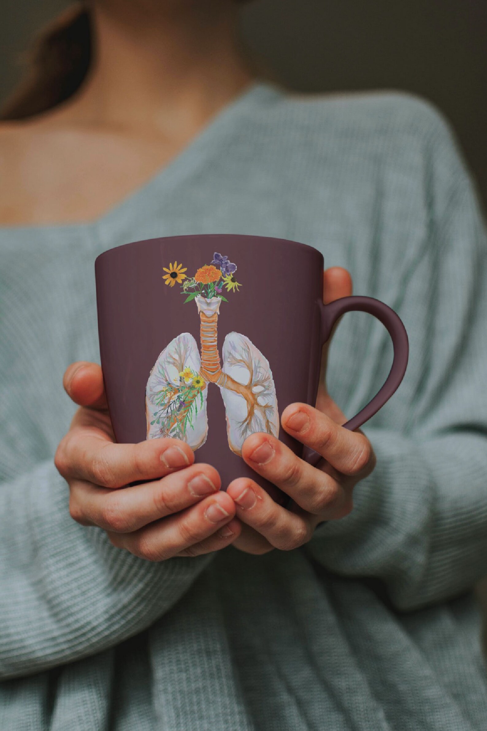 Prairie Flowers Anatomical Lungs Decor Design. Floral Human - Etsy