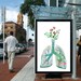 Floral Anatomical Lungs Decor Design. Floral Human Lungs Gift Art ...