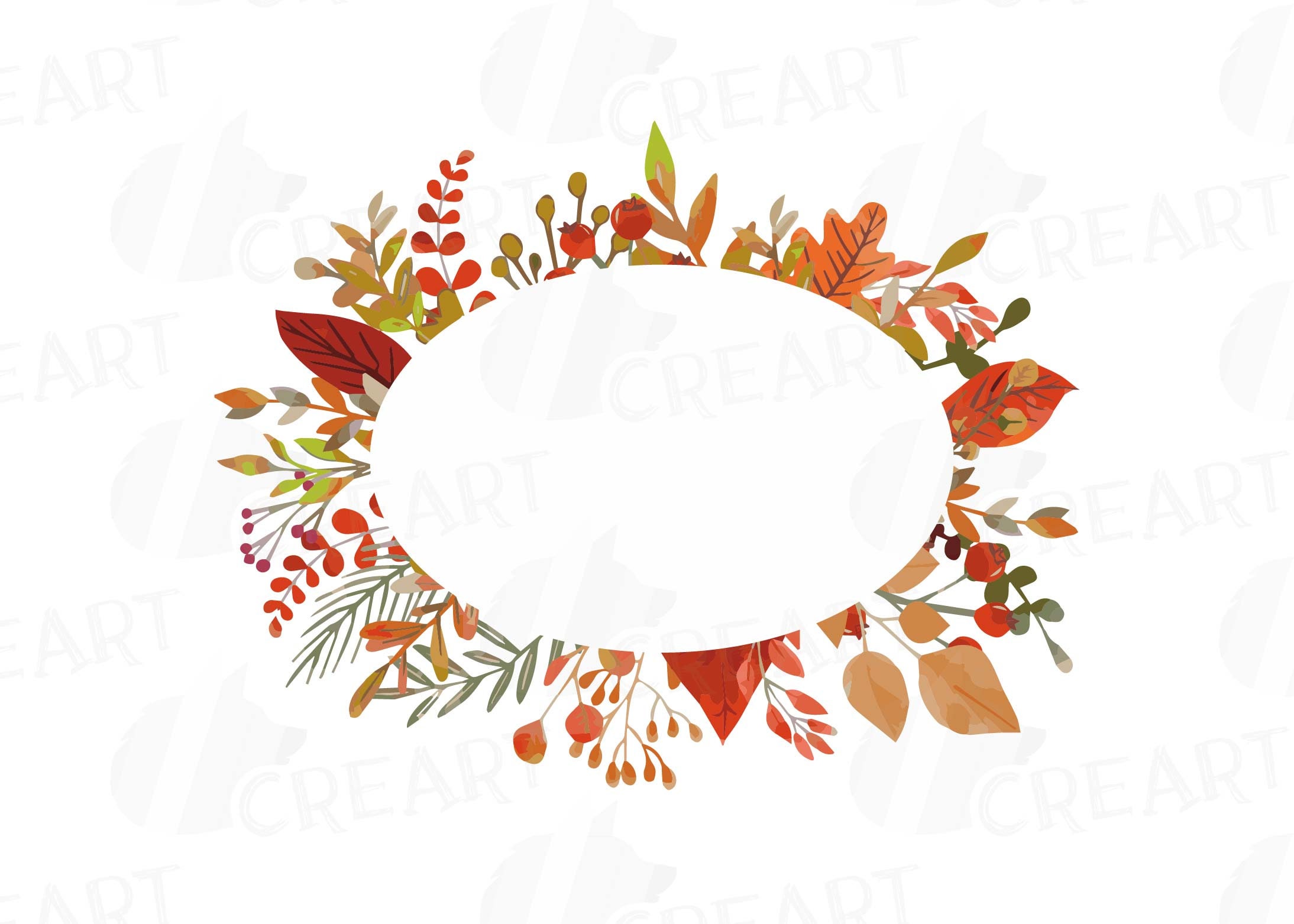 Autumn Frames Watercolor Clip Art Pack Fall Leaves Design - Etsy