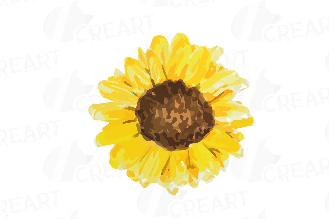 Sunflowers Watercolor Clip Art Pack 2 Watercolor Sunflower | Etsy