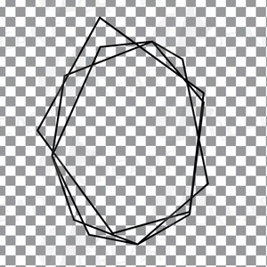 Geometric Black Frames Clip Art. Wedding Geo Borders, Minimalist ...