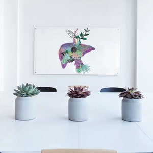 Succulent and Cactus Floral Anatomical Liver Decor Design. Floral Human ...