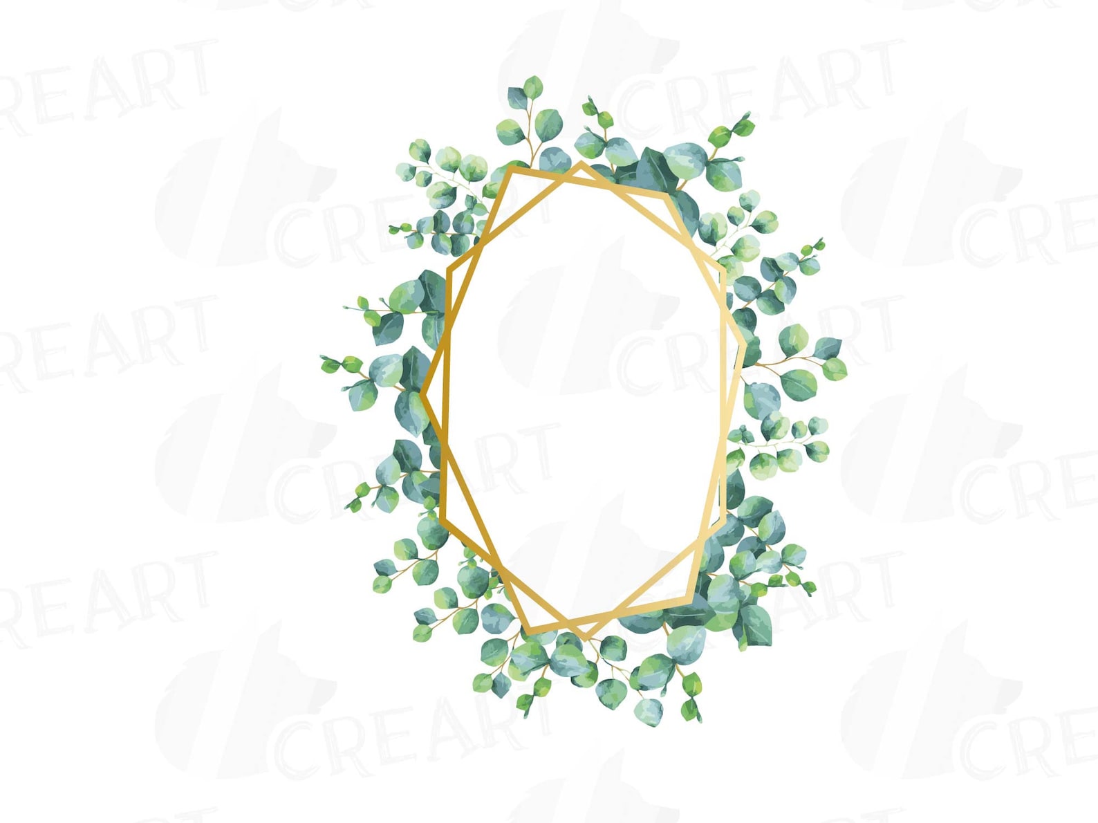 Eucalyptus Frames Watercolor Clip Art Pack. Eucalyptus Leaves - Etsy