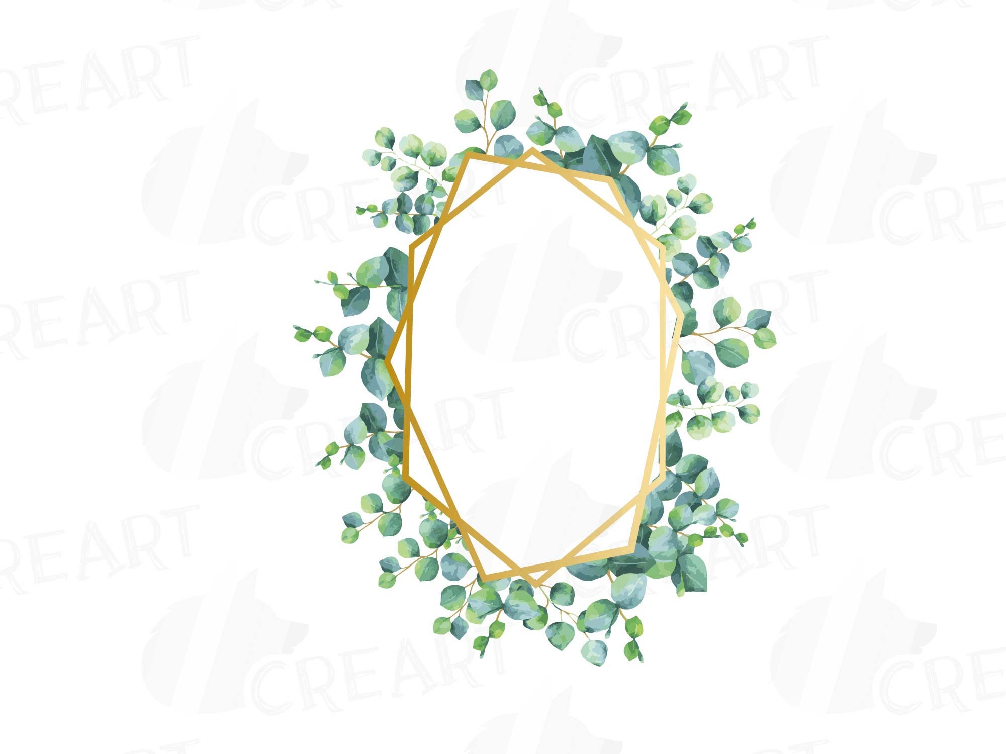 Eucalyptus Frames Watercolor Clip Art Pack. Eucalyptus Leaves | Etsy