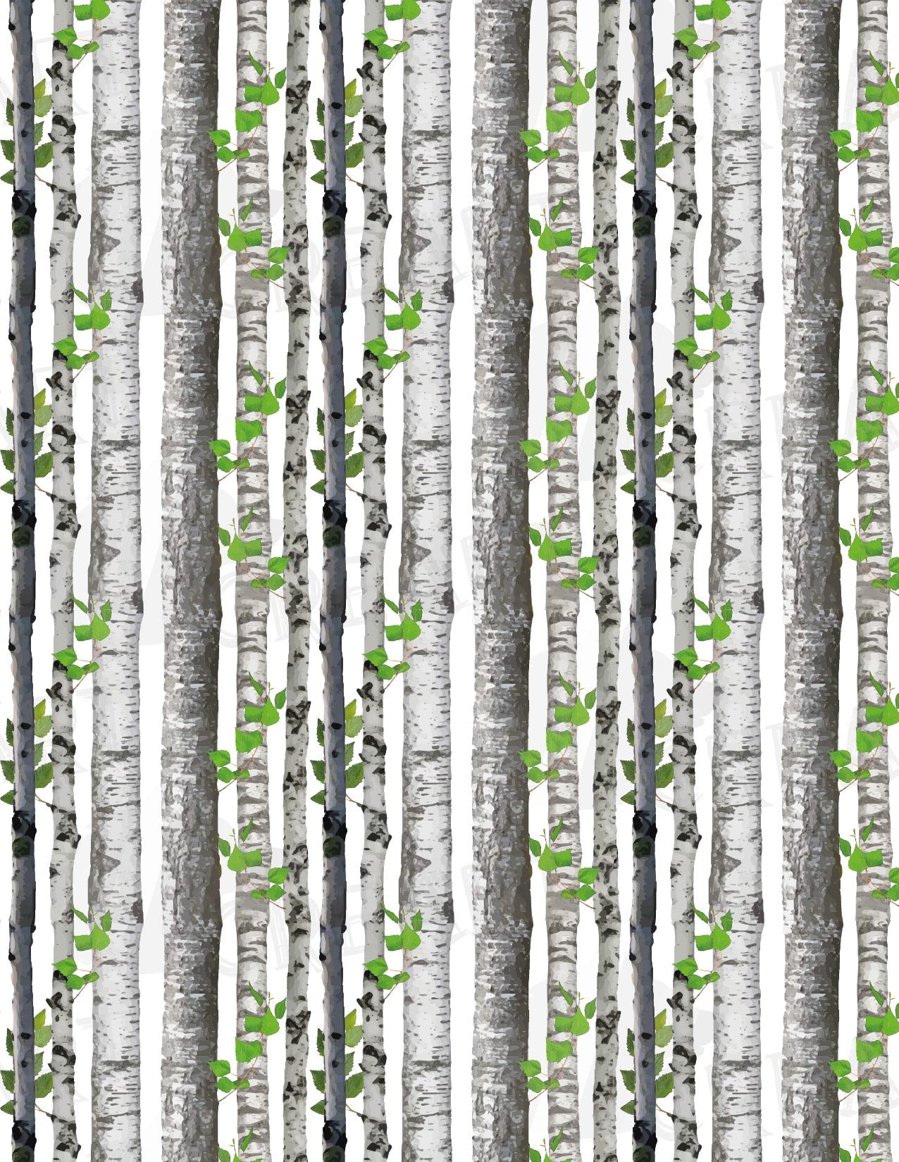 Seamless Birch Tree Vector Watercolor Pattern. Birch Trees - Etsy