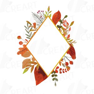 Autumn Frames Watercolor Clip Art Pack, Fall Leaves Design Borders ...