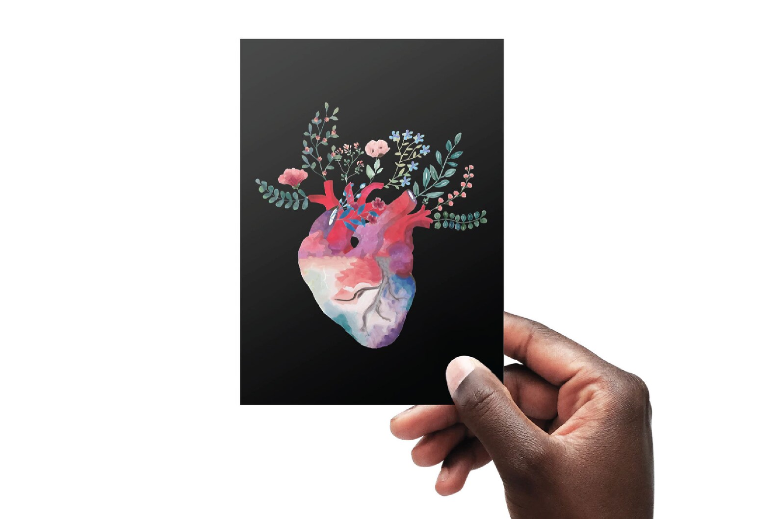Flowering Anatomical Heart Valentine's Day Card Design. - Etsy