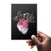 Flowering Anatomical Heart Valentine's Day Card Design. Floral Human ...