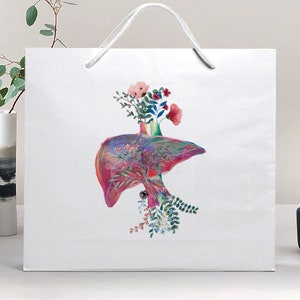Floral Anatomical Liver Decor Design. Floral Human Liver Gift Art ...