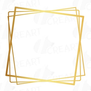 Elegant Wedding Geometric Golden Frames, Lineal Frames Clip Art ...