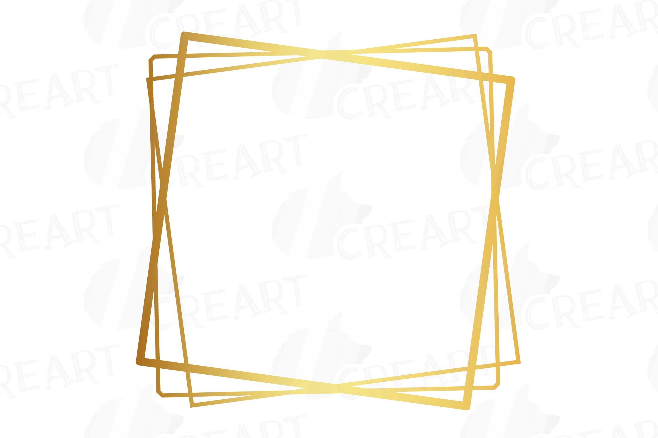 Elegant wedding geometric golden frames lineal frames clip | Etsy