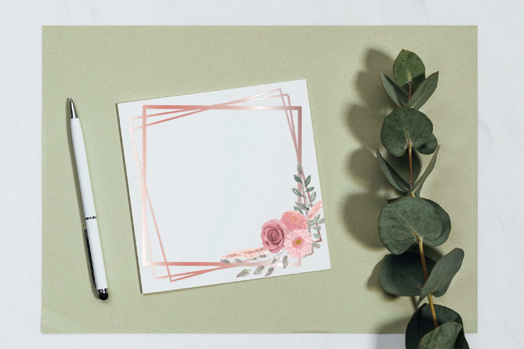 Watercolor Blush Flowers & Green Leaves Bridal Templates. - Etsy
