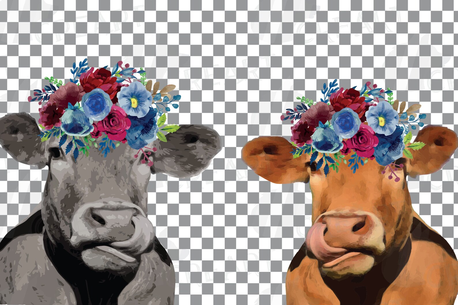 Floral Cow Printable Decor Shirt Graphic. Cows With Burgundy | Etsy