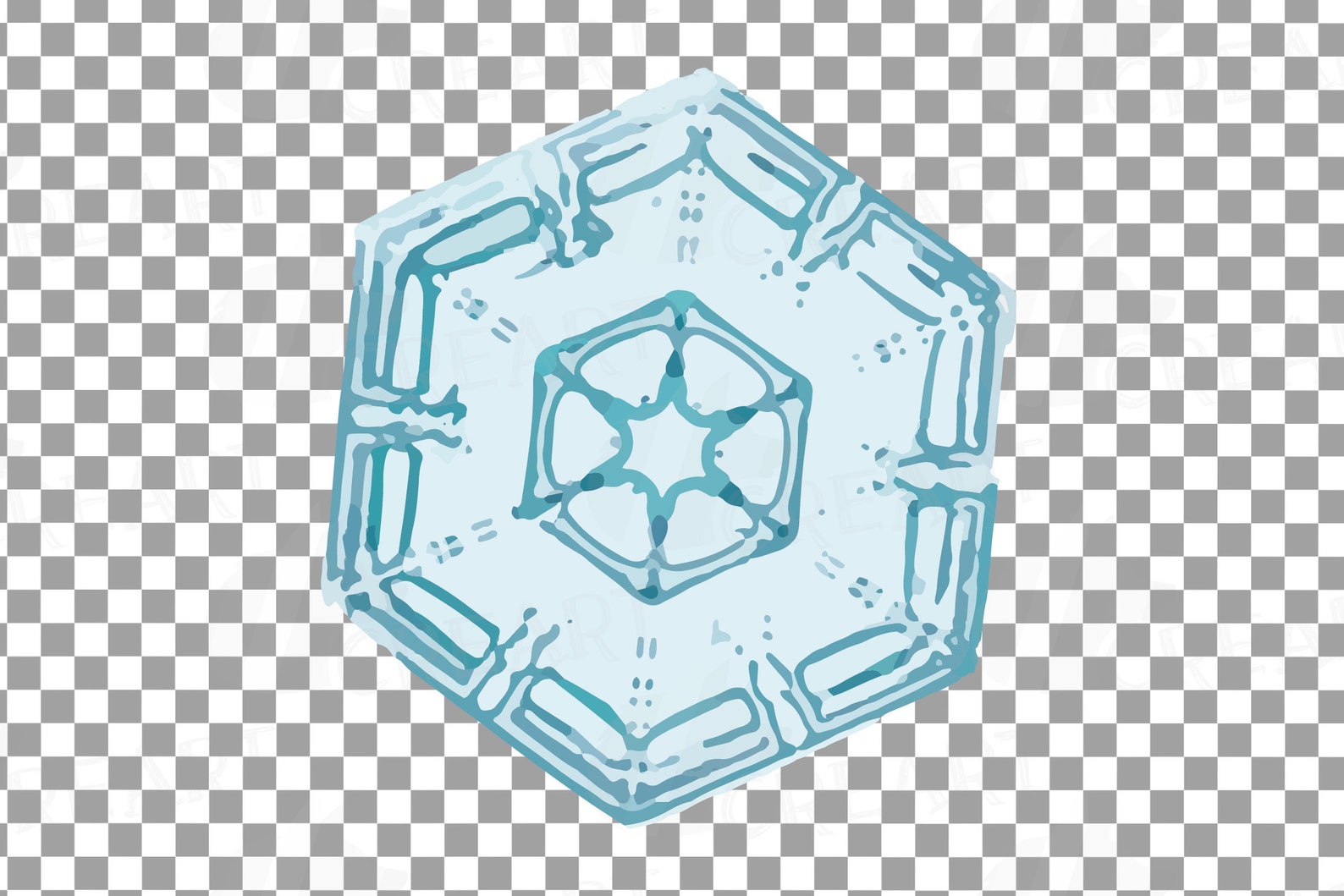 Watercolor Snowflakes Clip Art Hand Painted Snow Crystals | Etsy