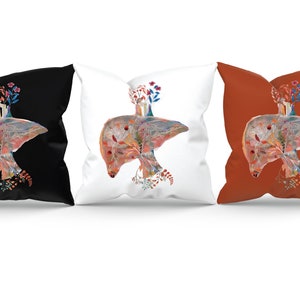 Autumn Blooming Liver Decor Design. Floral Human Liver Gift Art ...