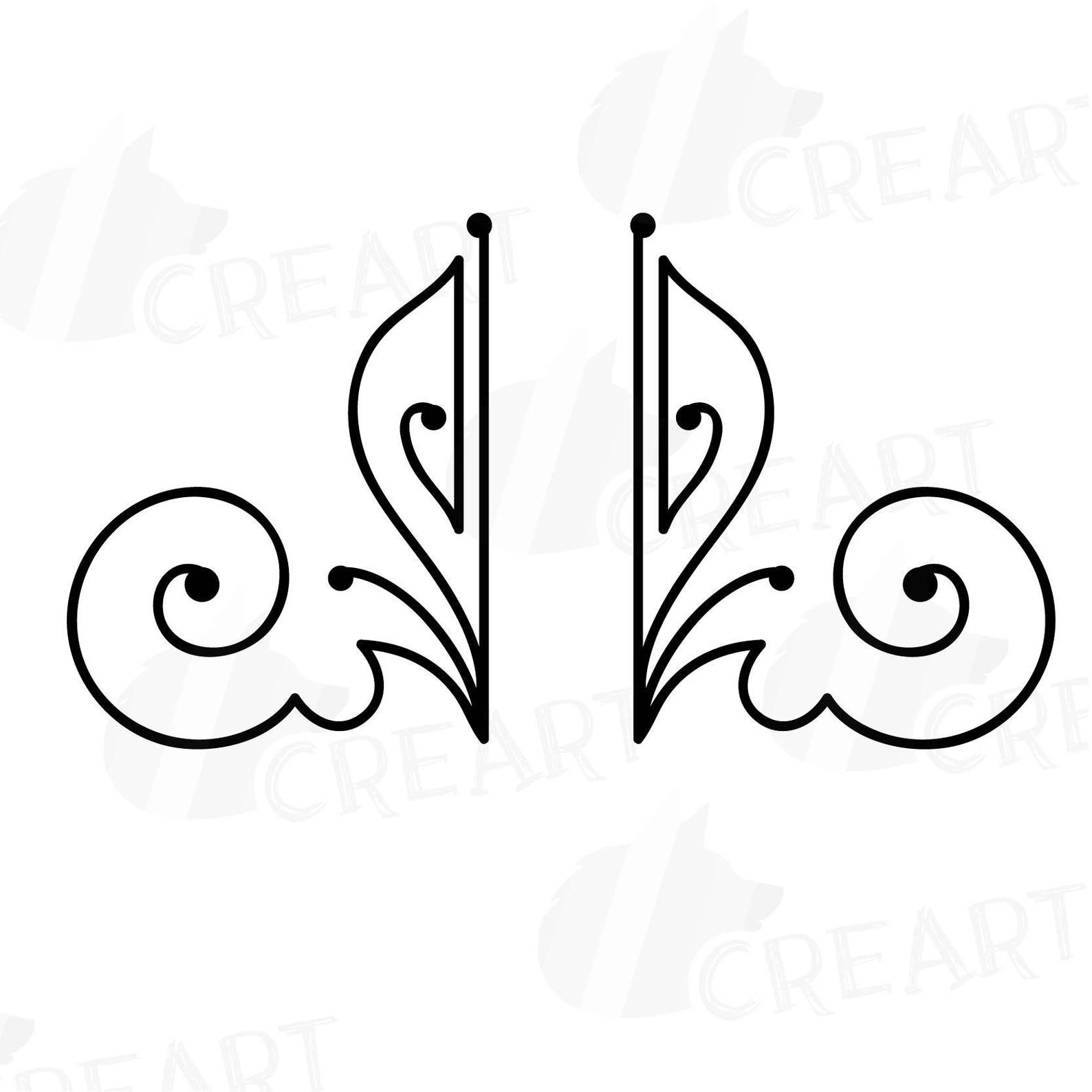 Calligraphy Swirls Clip Art Calligraphic Doodles | Etsy