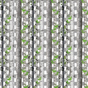 Seamless Birch Tree Vector Watercolor Pattern. Birch Trees Wood Digital ...