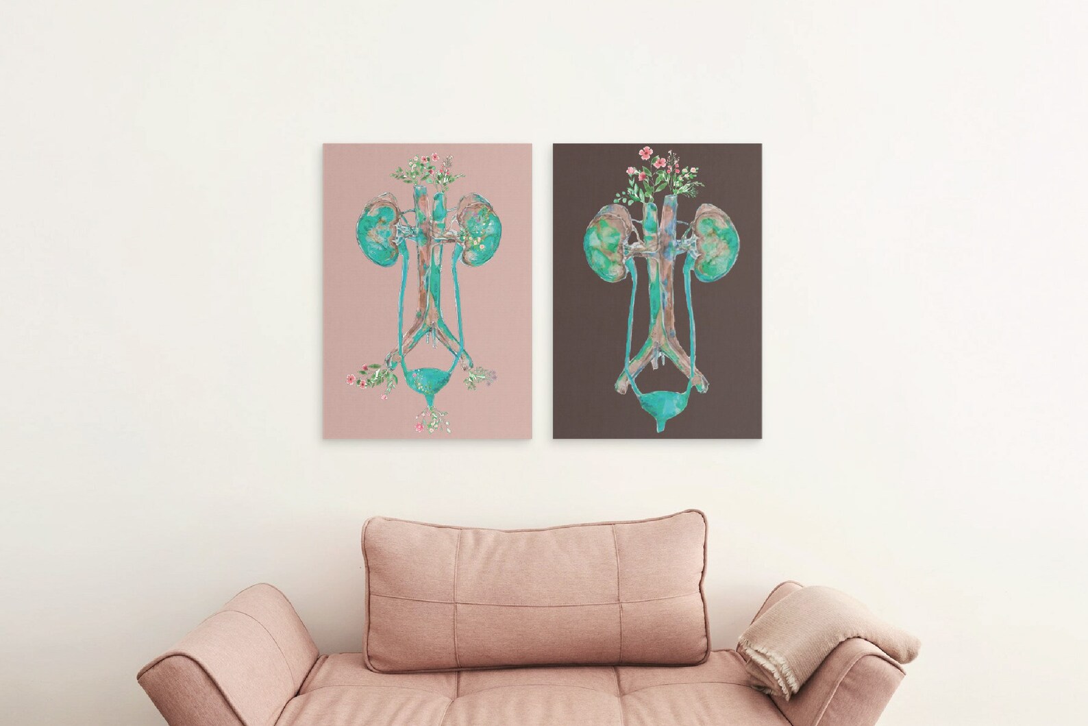 Floral Anatomical Urinary Tract System Design. Floral Human | Etsy