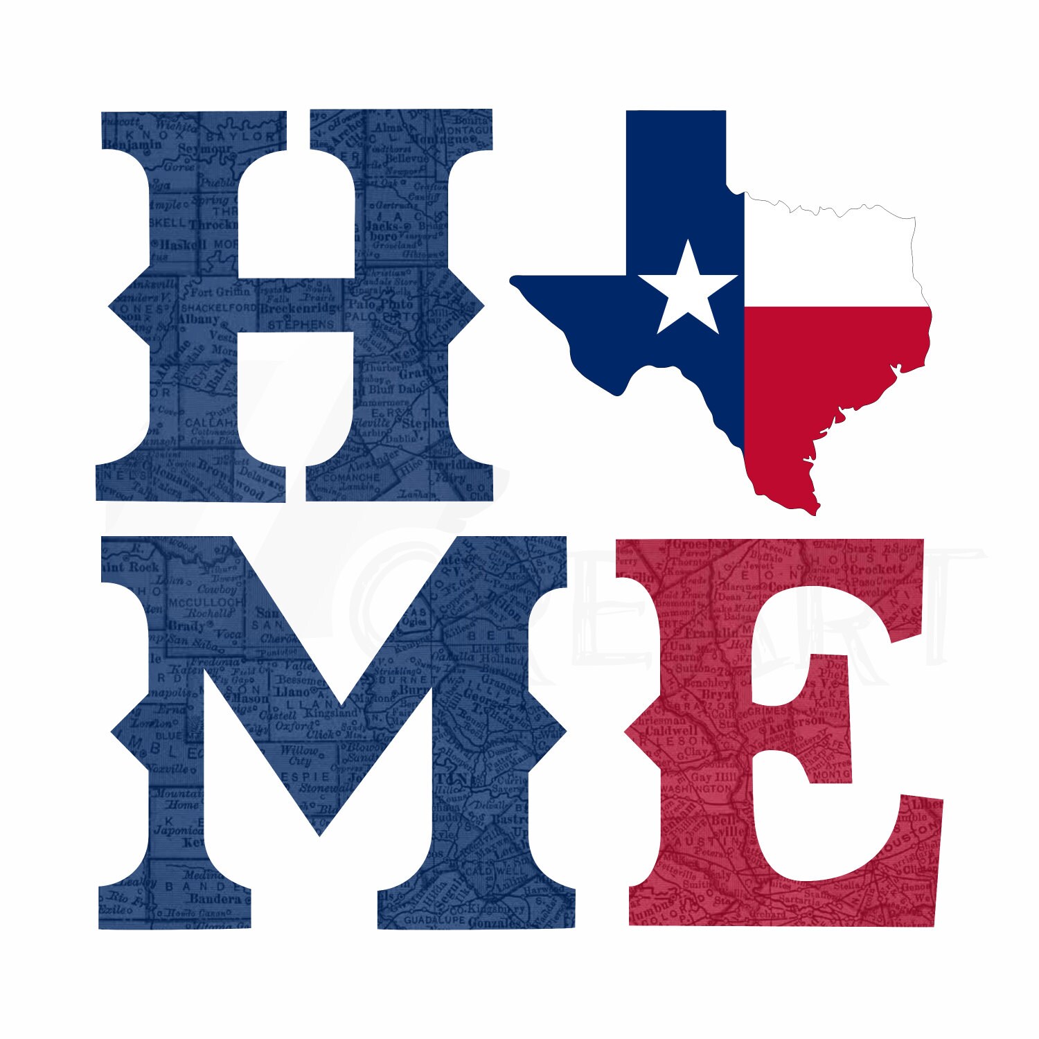 HOME TEXAS patriotic decoration clip art. Texas vector | Etsy