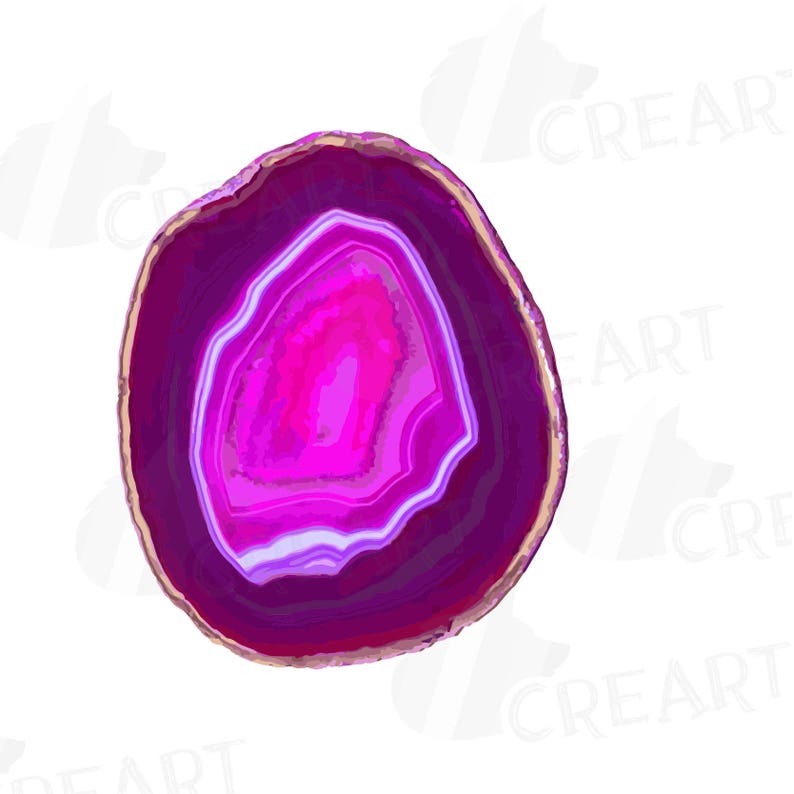 Agate Slice Watercolor Mineral Agate Slice Clip Art - Etsy Canada