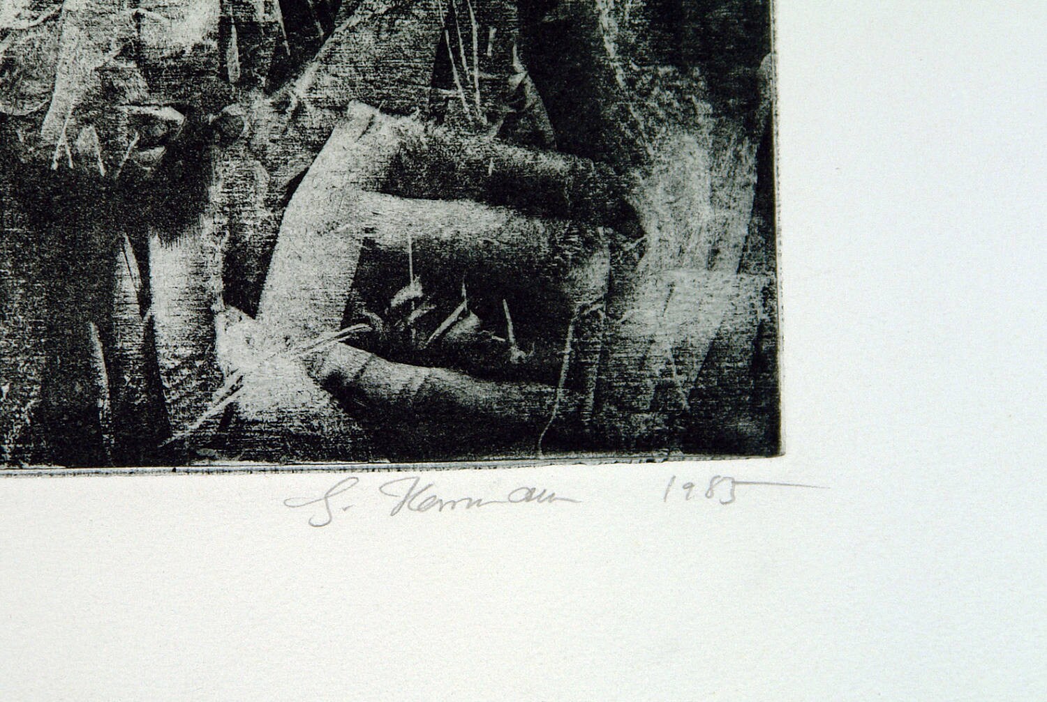 Art in East Germany. "Dorf", 1985. Etching by Gunter HERRMANN (*1938 D ...