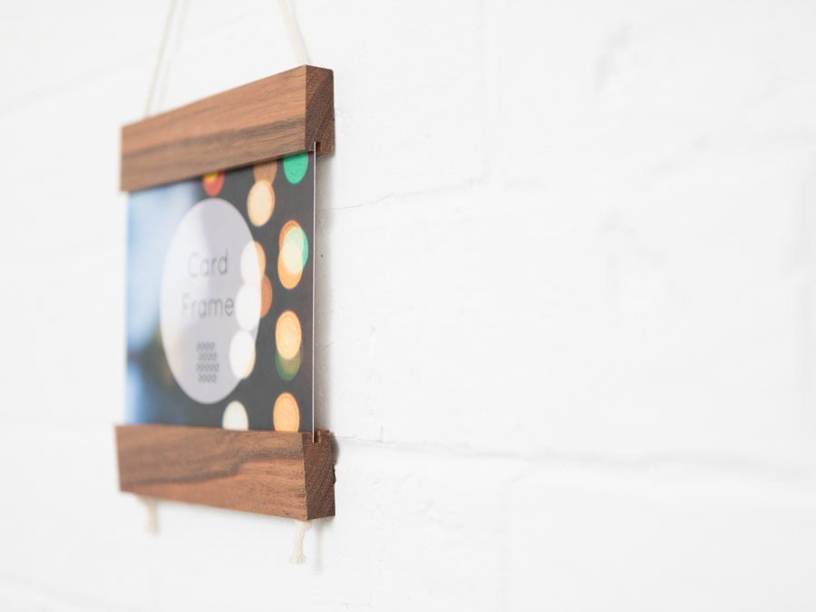 Card Frame Dark Wood Reclaimed Wood Photo Frame Picture | Etsy