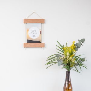 Card Frame, Light Wood, Reclaimed Wood, Wall Art, Greeting Card, Post ...