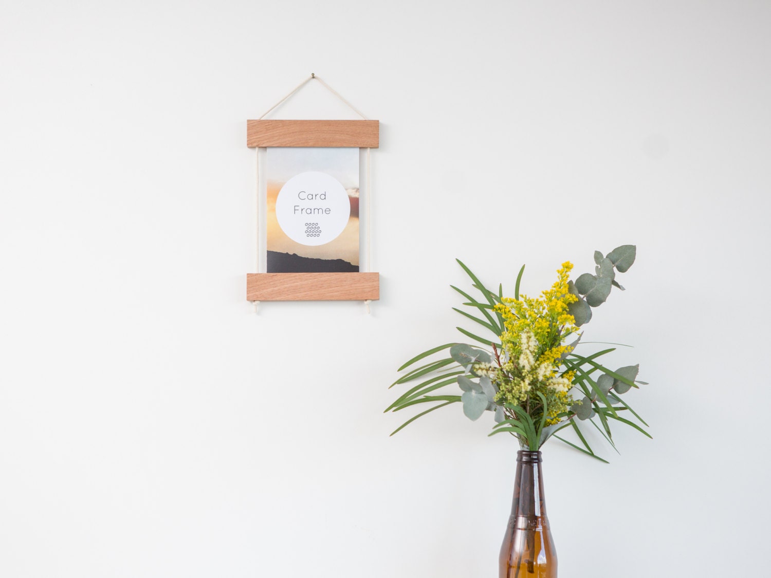 Card Frame Light Wood Reclaimed Wood Wall Art Greeting - Etsy