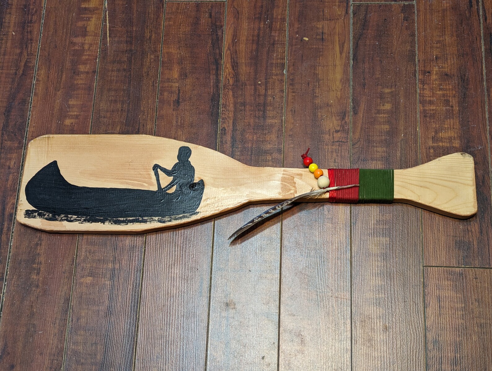 Decorative Wood Canoe Paddle Native North American Hand Carved ...