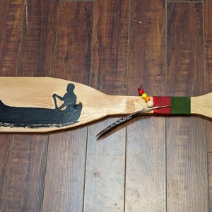 Decorative Wood Canoe Paddle Native North American Hand Carved ...
