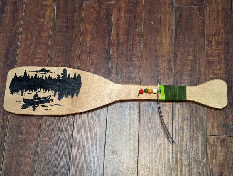 Decorative Wood Canoe Paddle Native North American Hand Carved ...