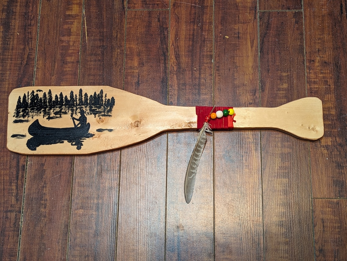 Decorative Wood Canoe Paddle Native North American Hand Carved ...